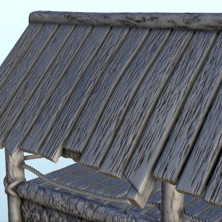 3D Printable Stone walkway with wooden roof and access ramp (12 ...