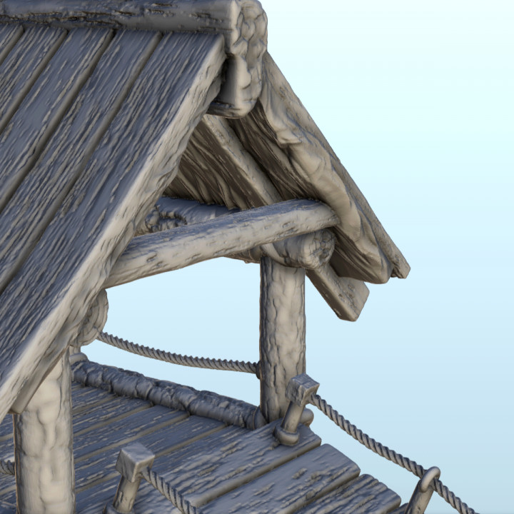 3D Printable Stone walkway with wooden roof and access ramp (12 ...