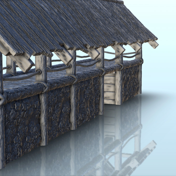 3D Printable Stone walkway with wooden roof and access ramp (12 ...