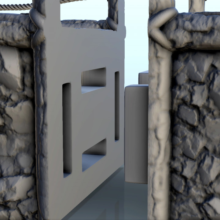 3D Printable Stone walkway with wooden roof and access ramp (12 ...