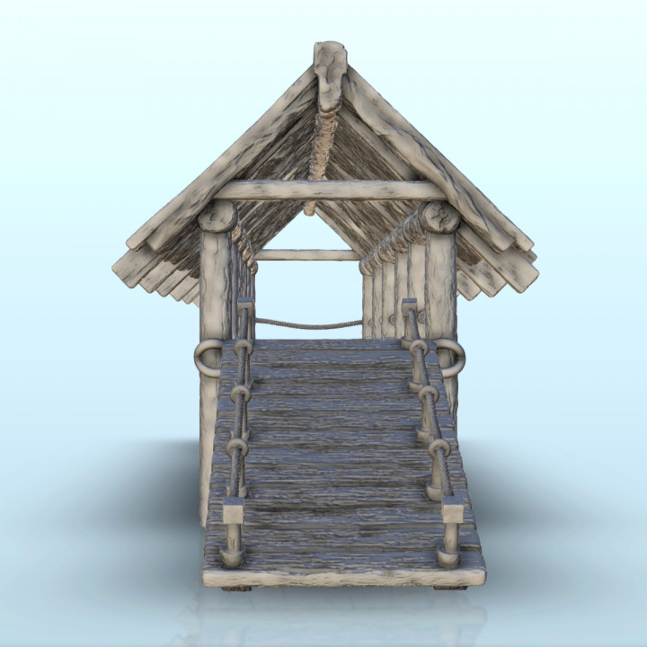 3D Printable Stone walkway with wooden roof and access ramp (12 ...