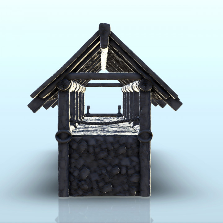 3D Printable Stone walkway with wooden roof and access ramp (12 ...