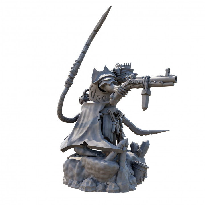 3D Printable Ratkin Engineer Fantasy Miniature by Lex Addams