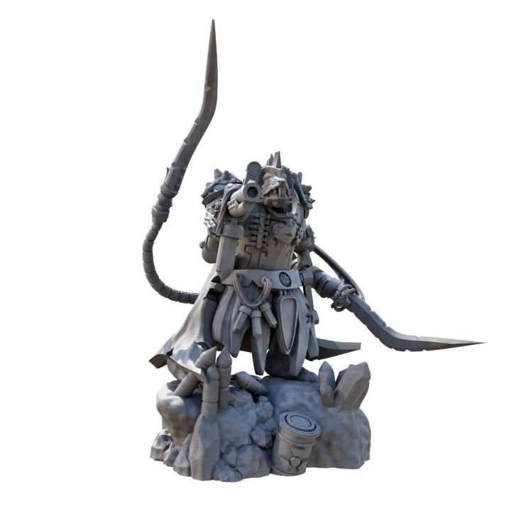 3D Printable Ratkin Engineer Fantasy Miniature by Lex Addams