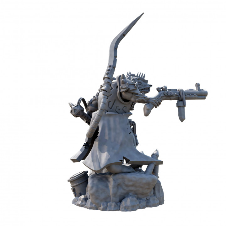 3D Printable Ratkin Engineer Fantasy Miniature by Lex Addams