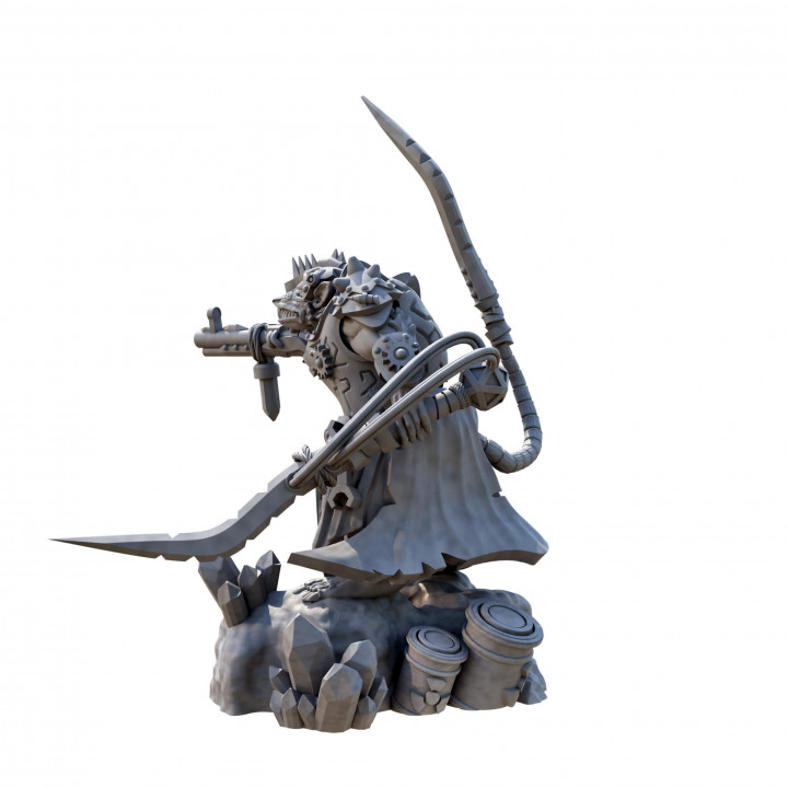 3D Printable Ratkin Engineer Fantasy Miniature by Lex Addams