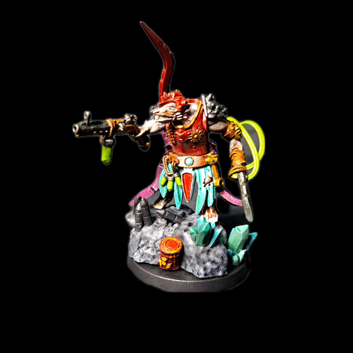 3D Printable Ratkin Engineer Fantasy Miniature by Lex Addams