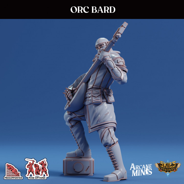 3D Printable Orc Bard - Scrapper Pirates by Sordane Publishing