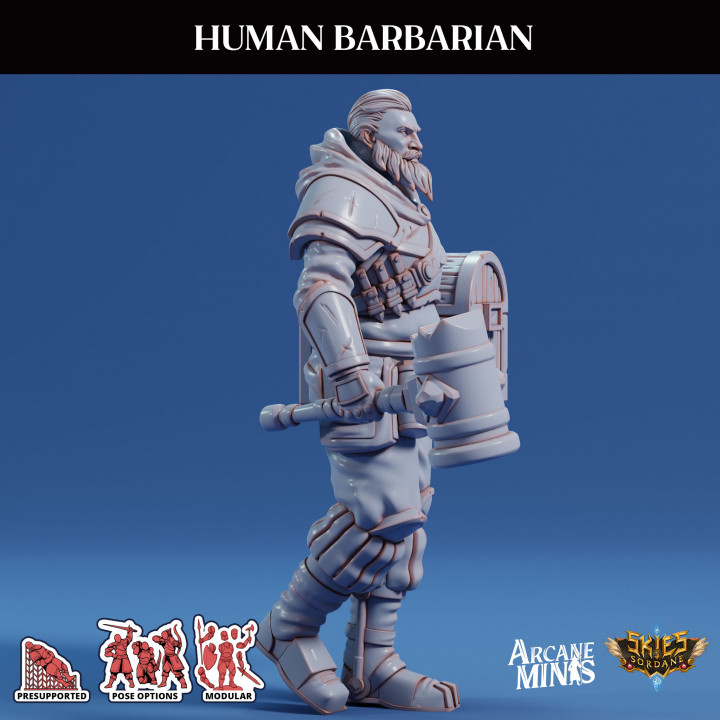 3D Printable Human Barbarian - Scrapper Pirates by Sordane Publishing