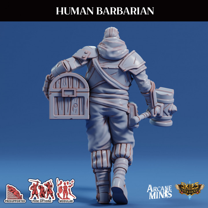 3D Printable Human Barbarian - Scrapper Pirates by Sordane Publishing