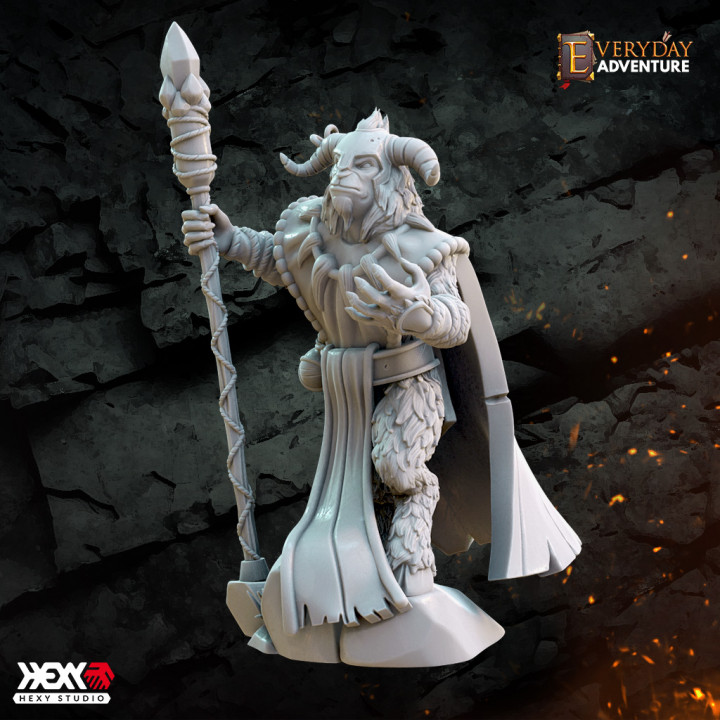3D Printable Goatfolk Shaman by Hexy Studio