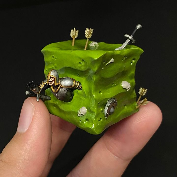 3D Print of Gelatinous Cube by Dragons-Ale-Miniatures