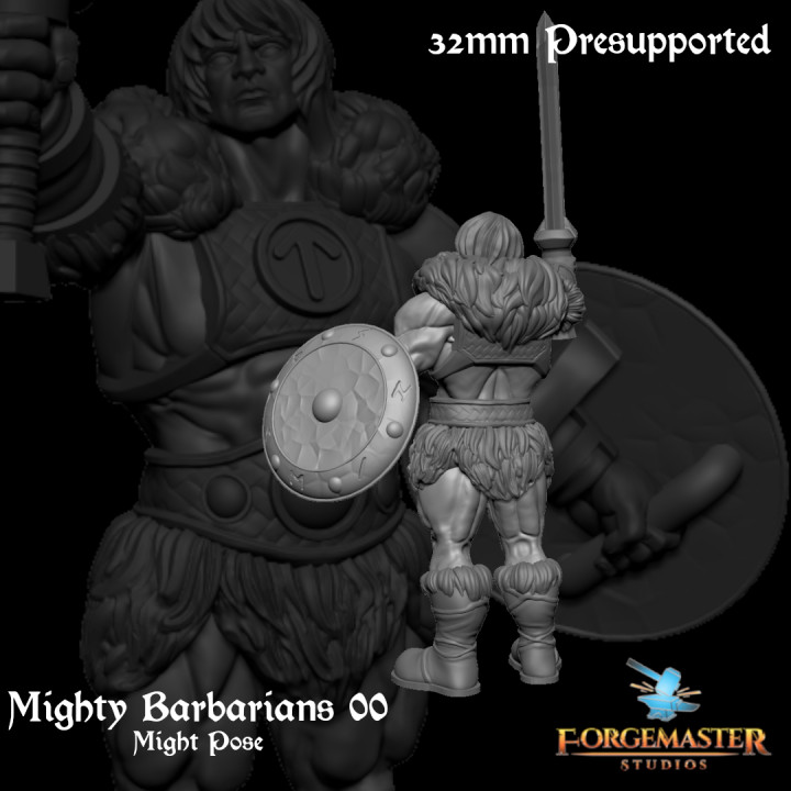 3D Printable Human Barbarian - Mighty Barbarians 00 Might Pose by ...