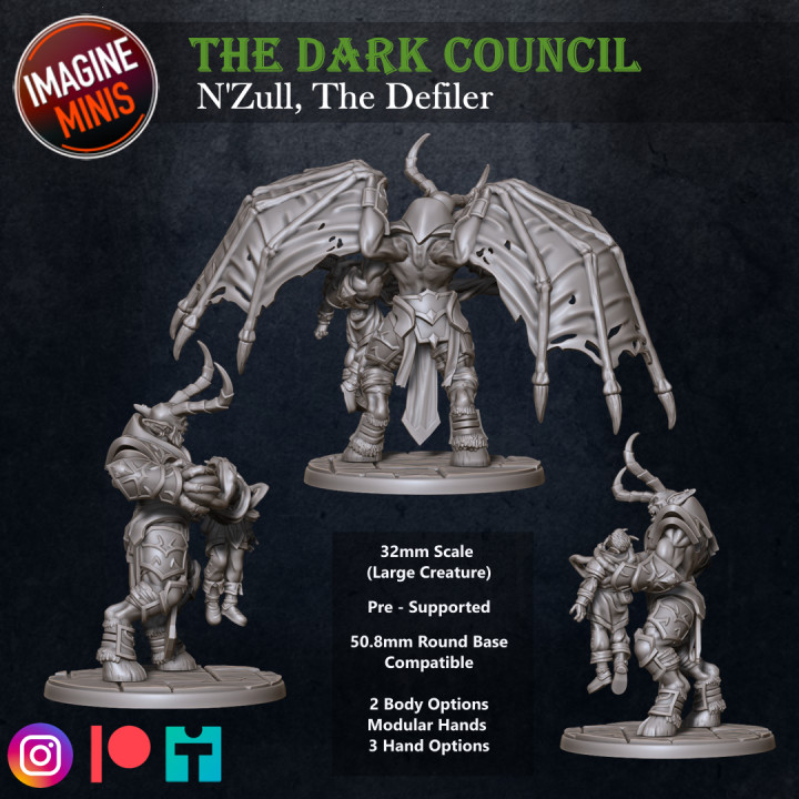 3D Printable The Dark Council - N'Zull, The Defiler by Imagine Minis