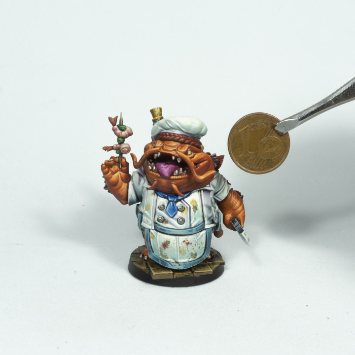 3D Printable [PDF Only] (Painting Guide) Ganbon-san, the Chef Locathah ...