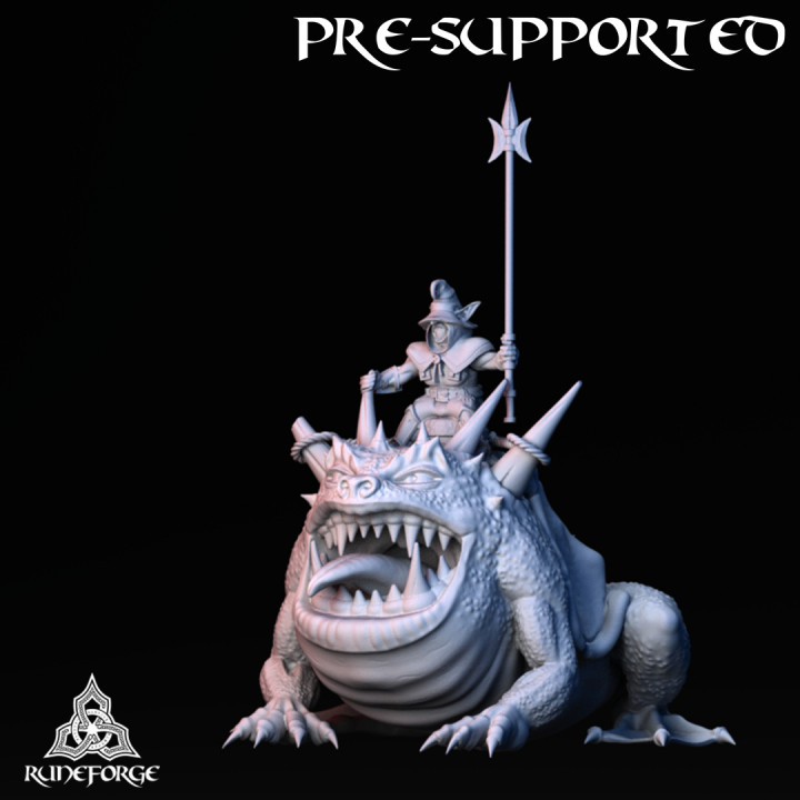 3D Printable Bog Goblin - Frog Mount by Runeforge Studios