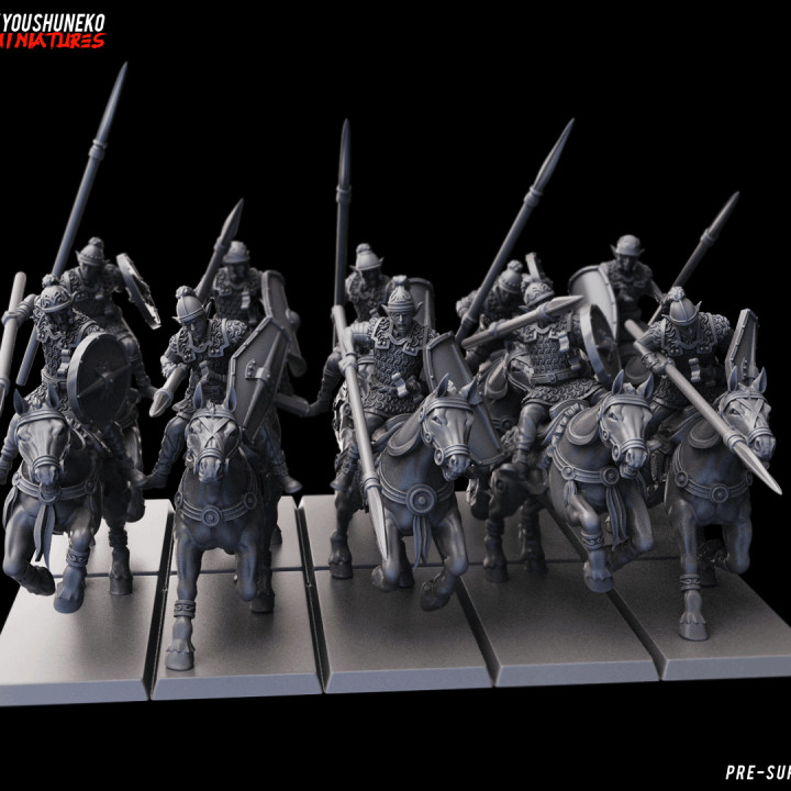 3D Printable Gaelic Wood Elf Forest Riders by Kyoushuneko Miniatures