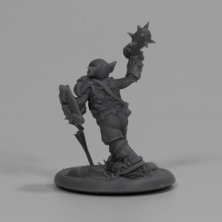3D Printable Classic Goblin - Club and Shield by Runeforge Studios