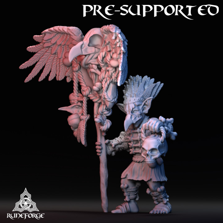 3D Printable Classic Goblin - Bird Shaman by Runeforge Studios