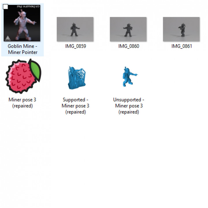 3D Printable Goblin Miner Pointing by Runeforge Studios