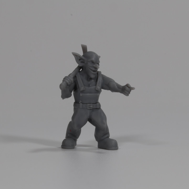 3D Printable Goblin Miner Pointing by Runeforge Studios