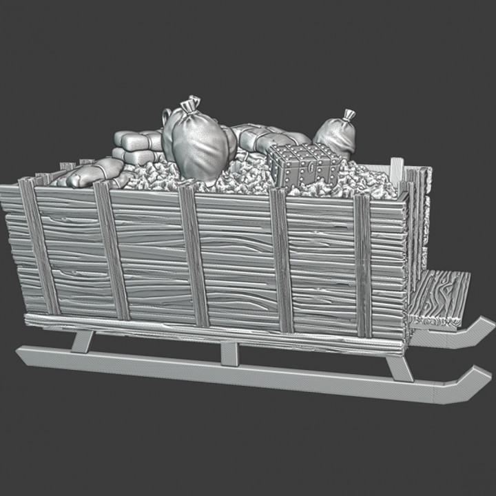 3D Printable Large medieval sledge - full of plunder by Northern ...