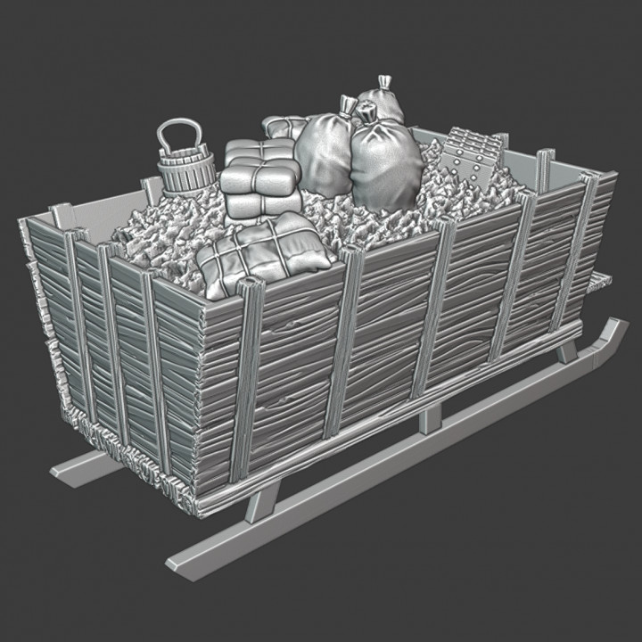 3D Printable Large medieval sledge - full of plunder by Northern ...