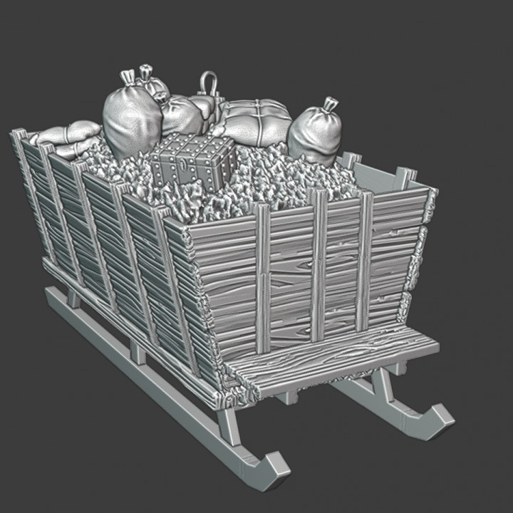 3D Printable Large medieval sledge - full of plunder by Northern ...