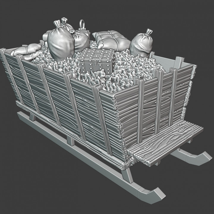 3D Printable Large medieval sledge - full of plunder by Northern ...