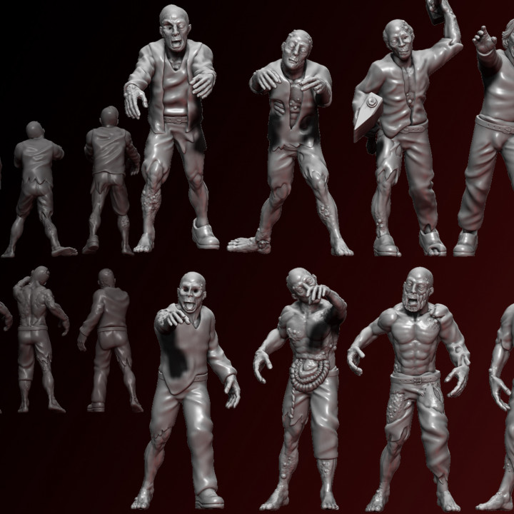 3D Printable Zombies in Libris by Foxy Models