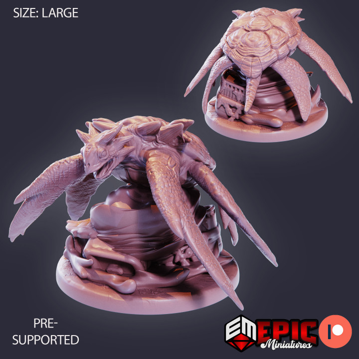 3D Printable Giant Sea Turtle Angry / Black Tortoise / Water Kaiju ...