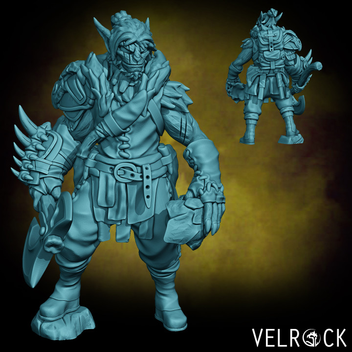 3D Printable Male Shifter/Werewolf Beast Barbarian with Greataxe ...
