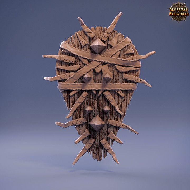 3D Printable DBM - Shield Pack 01 by Daybreak Miniatures