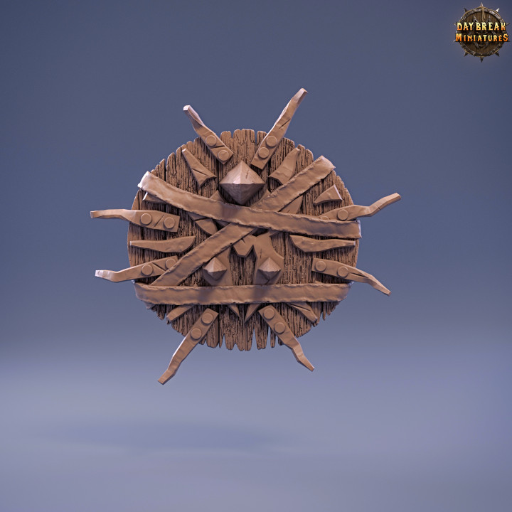 3D Printable DBM - Shield Pack 01 by Daybreak Miniatures