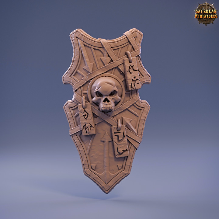 3D Printable DBM - Shield Pack 01 by Daybreak Miniatures