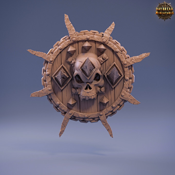 3D Printable DBM - Shield Pack 01 by Daybreak Miniatures