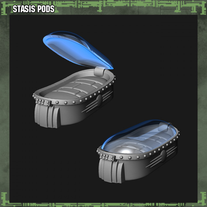 3D Printable Stasis Pods by Bombshell Miniatures