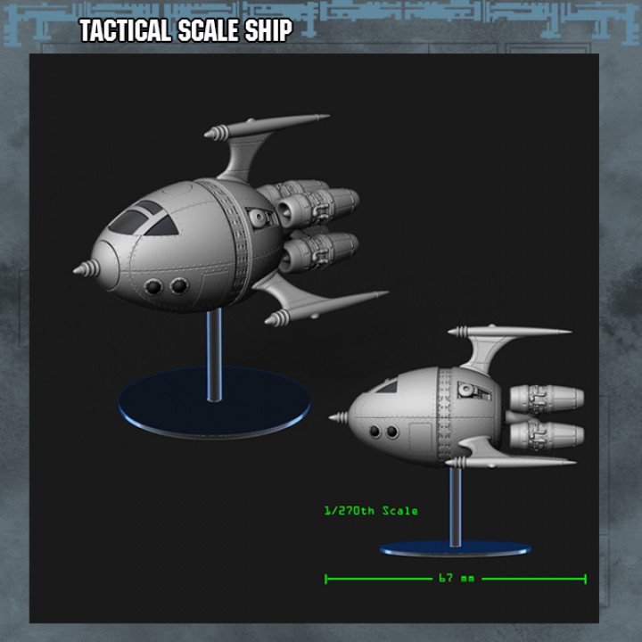 3D Printable Tactical Mini Ship by Bombshell Miniatures