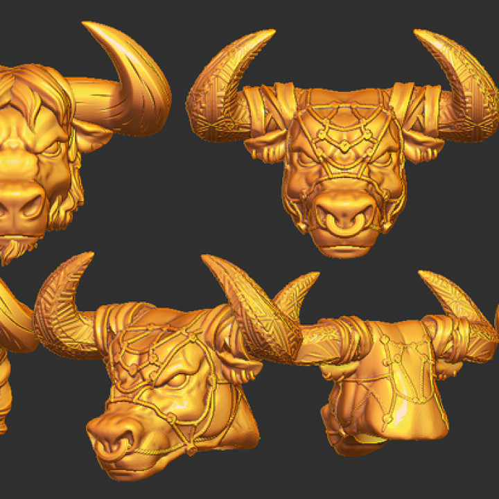 3D Printable bull warrior and shaman head by Action Figure Fusion