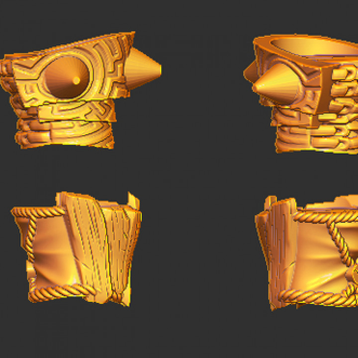 3D Printable Bull warrior and Shaman Wrist Armor by Action Figure Fusion