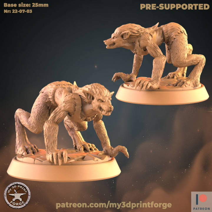 3D Printable Female Werewolves Pack 3 models by My3DPrintForge