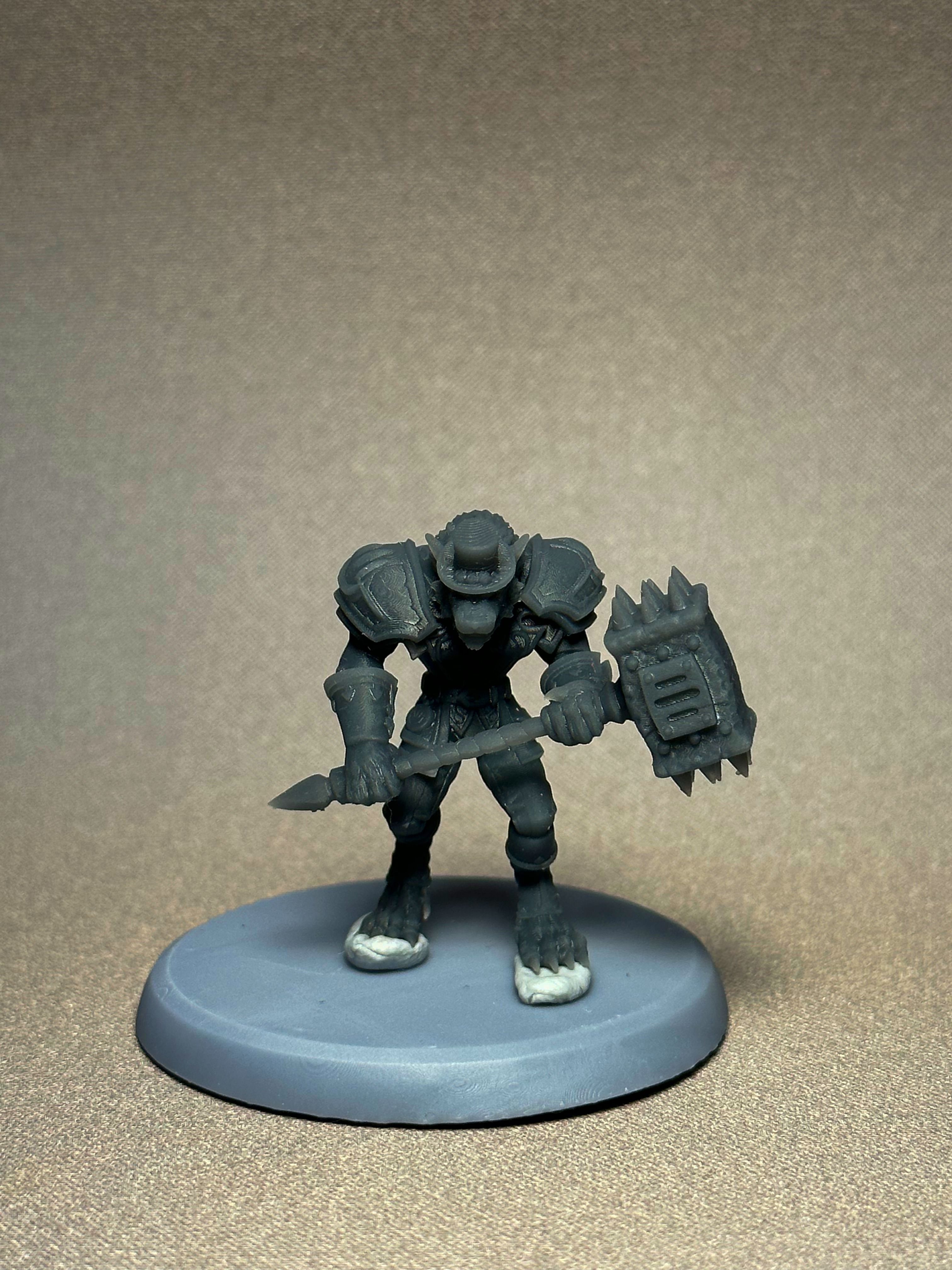 3D Printable Werewolf Gentleman with a mace by My3DPrintForge