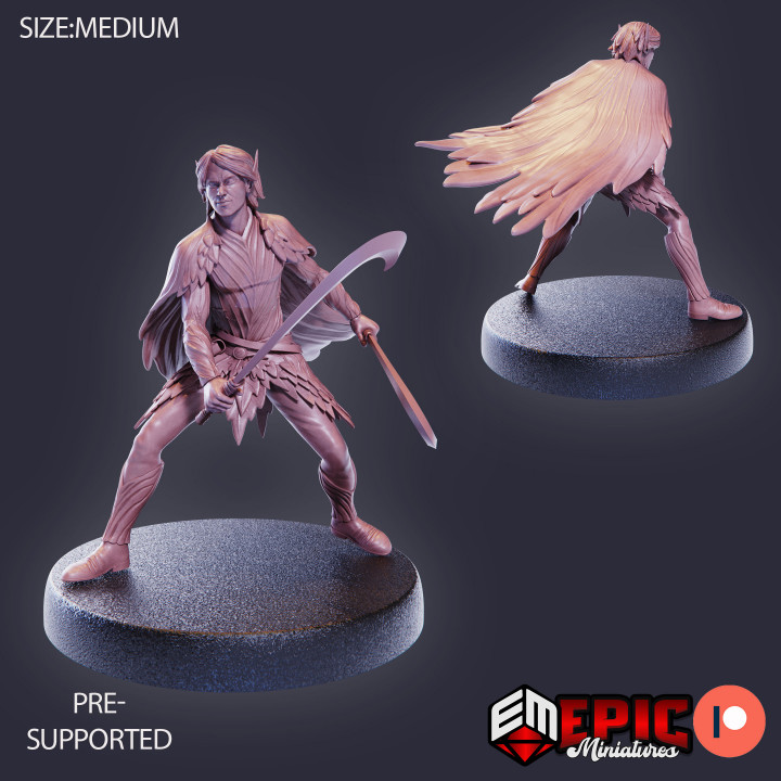 3D Printable Fey Elf Spring Dual Sword / Male Forest Warrior / Fairy ...