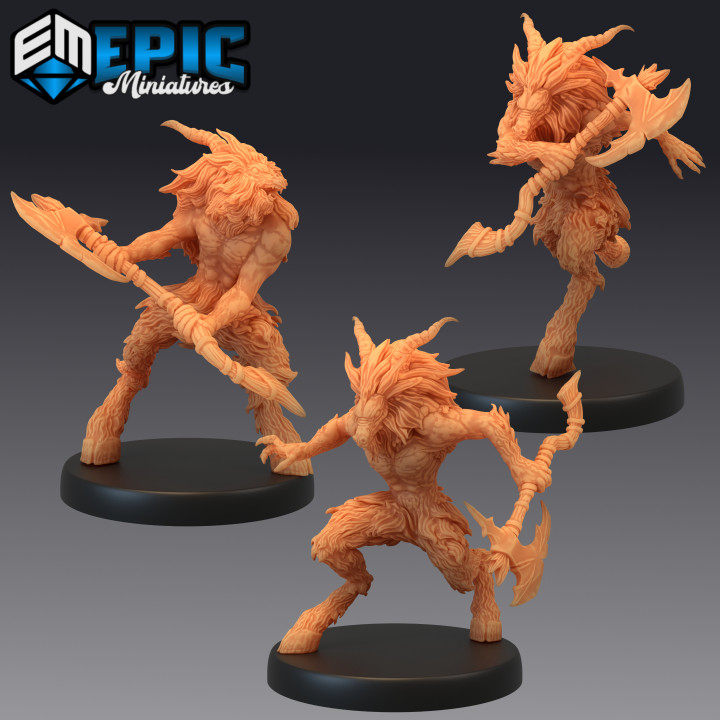 3D Printable Satyr Set / Pan Warrior / Forest Guardian Axe / Deer ...