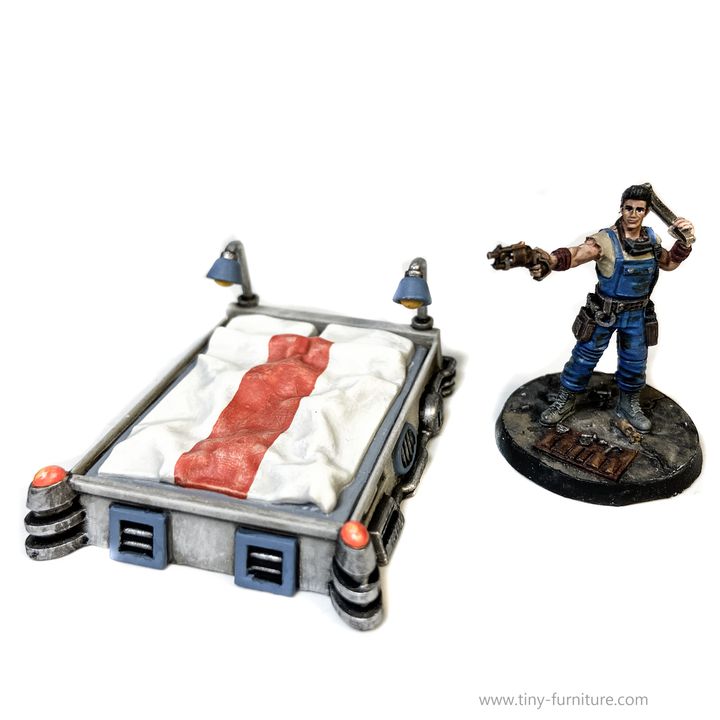 3D Printable Nuclear shelter bed by Tiny Furniture