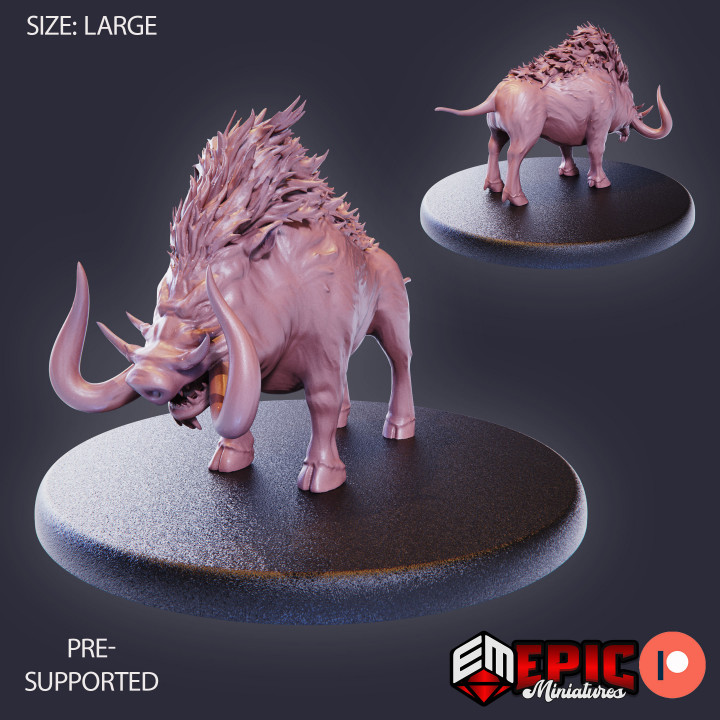 3D Printable Forest Boar Set / Wild Pig / Bulky Horned Beast by Epic ...