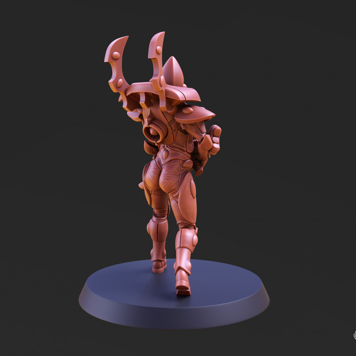 3D Printable Space Elf Male Soldier Pose 4 - 8 Variants by PSMiniatures