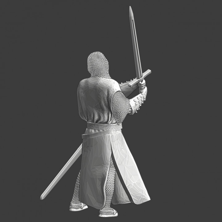 3D Printable Medieval knight swinging two hand sword by Northern ...