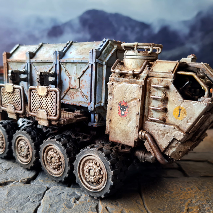 3D Print of Colossus Heavy Transport with Container by MerijnG