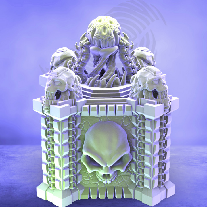 3D Printable Necromancer's Mausoleum Dice Box by Stratation Design